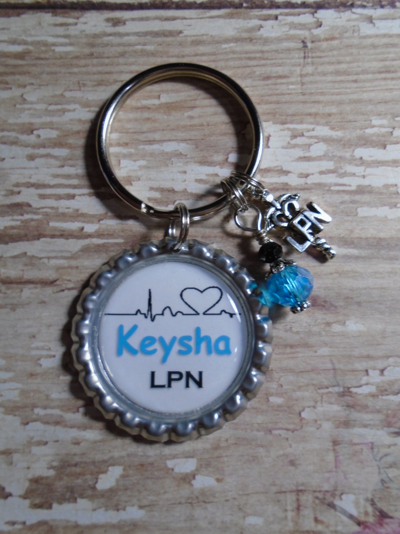 Personalized Nurse key chain with charms | Etsy