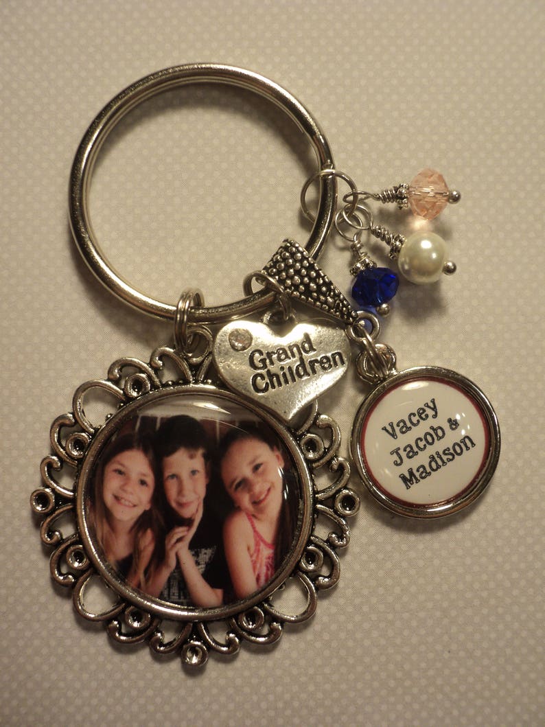 Grand Children Family Kids Photo Key Chain With Names and - Etsy