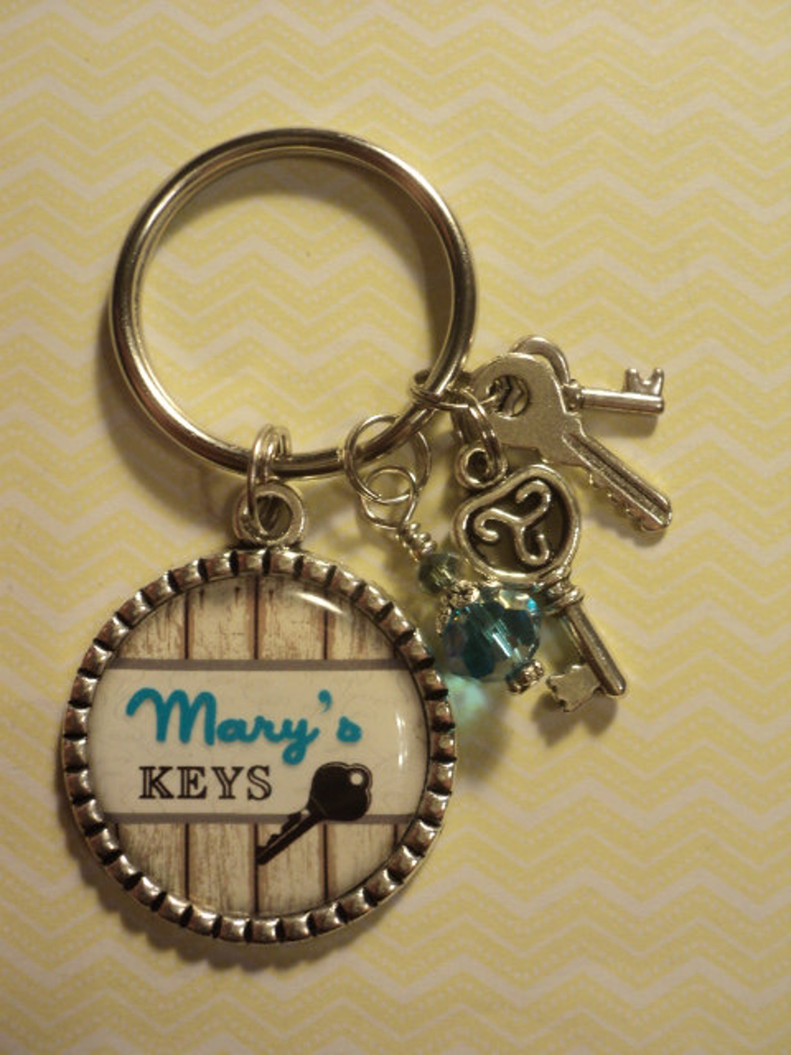 Personalized KEYS key chain with charms | Etsy