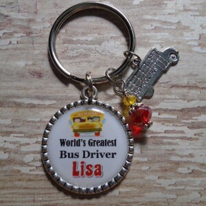 Personalized Bus Driver Key Chain With Charms - Etsy