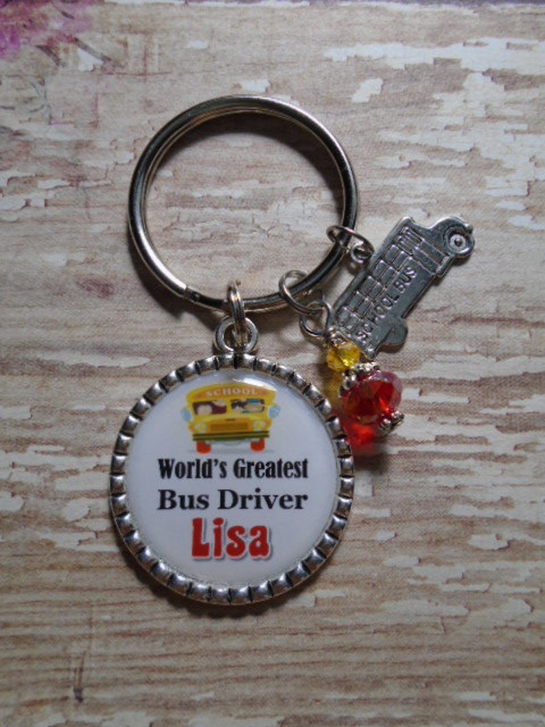 Personalized Bus Driver Key Chain With Charms | Etsy