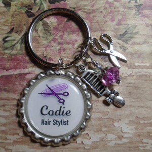 Personalized Cosmetologist/hair Stylist Key Chain With Charms - Etsy