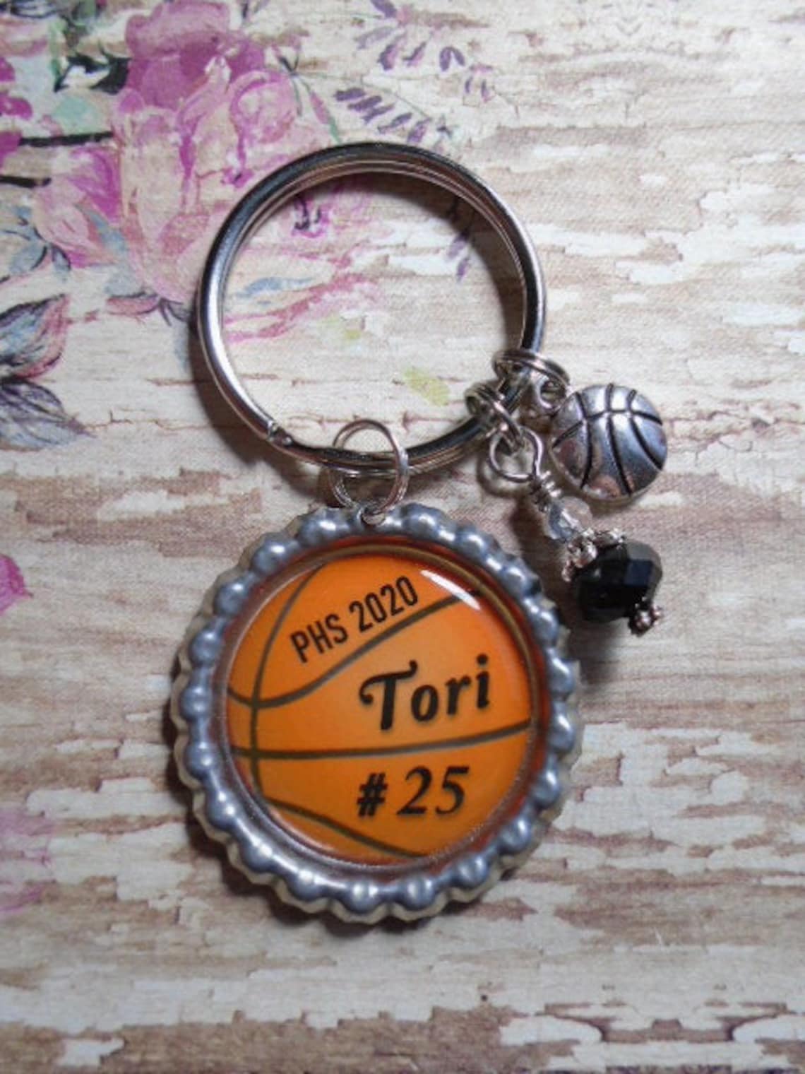 Personalized Basketball Key Chain With Charms - Etsy
