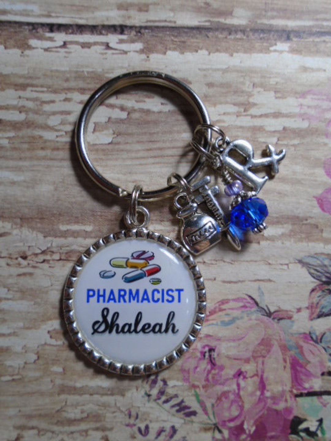 Personalized Pharmacist Key Chain With Charms - Etsy