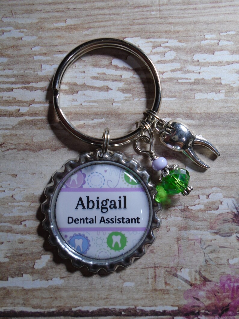 Personalized Dental Assistant Key Chain With Charms | Etsy