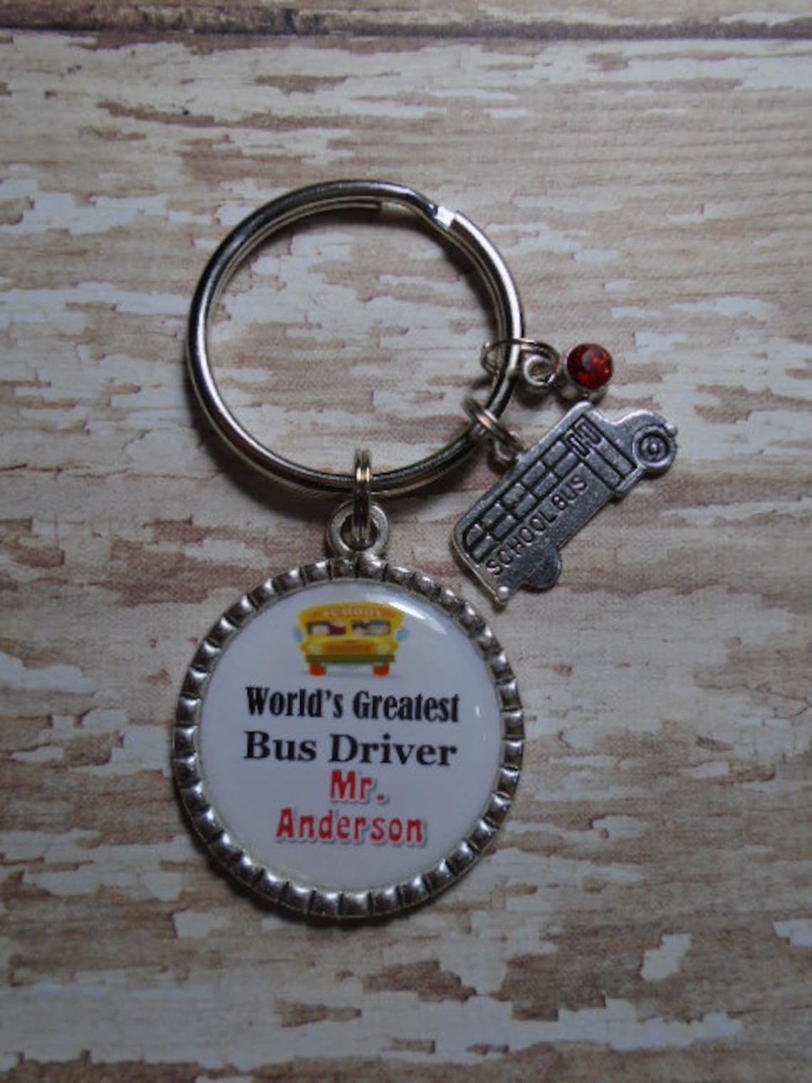 Personalized Bus Driver key chain with charms | Etsy