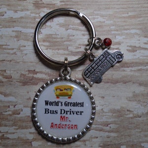 Personalized Bus Driver Key Chain With Charms - Etsy