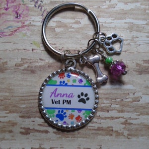 Personalized Vet Assistant/tech Key Chain With Charms - Etsy
