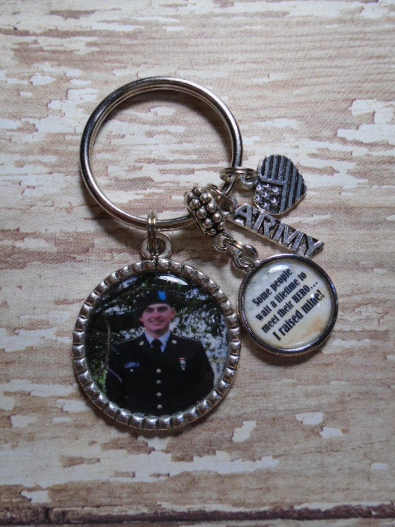 My Hero Double Military Mom Key Chain With Charms - Etsy