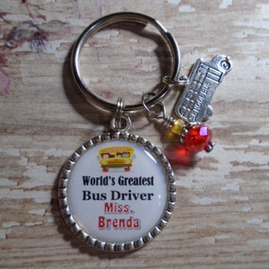 Personalized Bus Driver Key Chain With Charms - Etsy