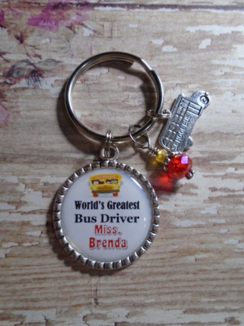 Personalized Bus Driver Key Chain With Charms | Etsy