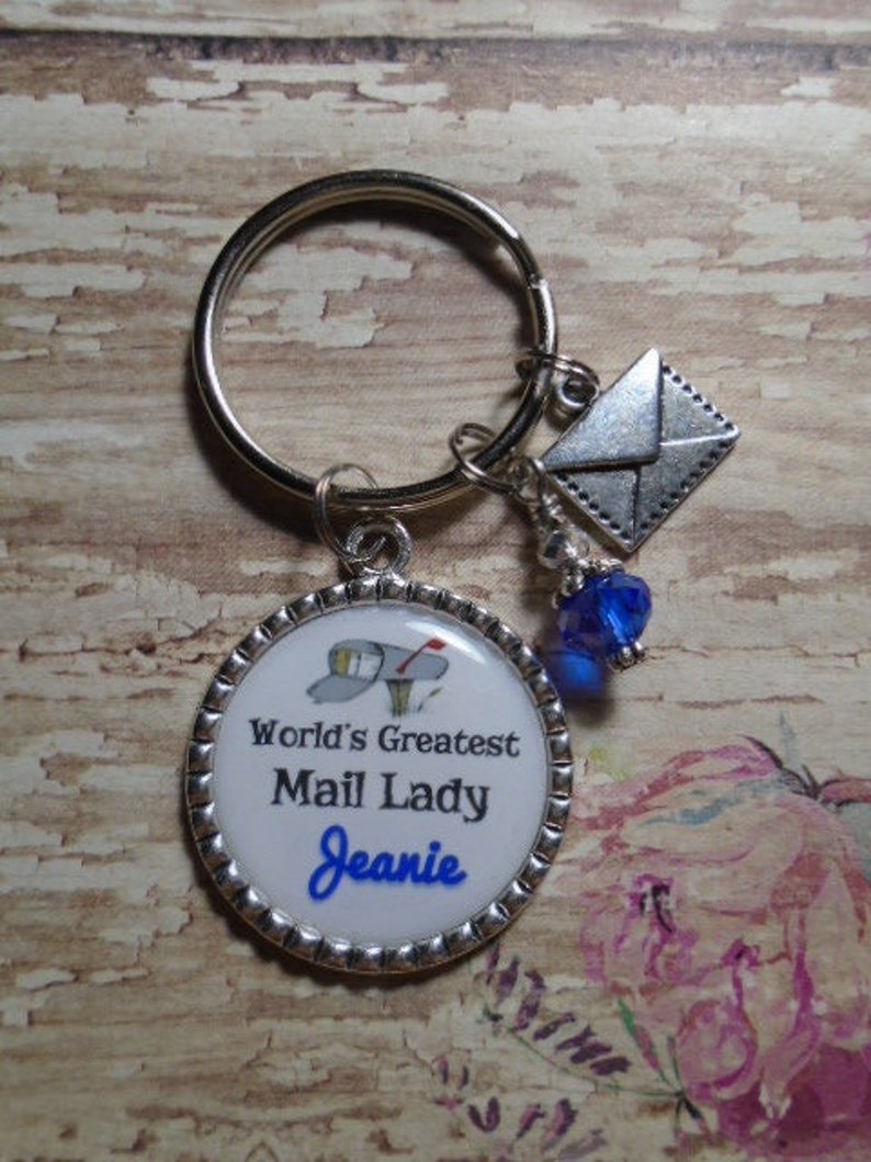 Personalized World's Greatest Mail Man/mail Lady Key Chain With Charms ...