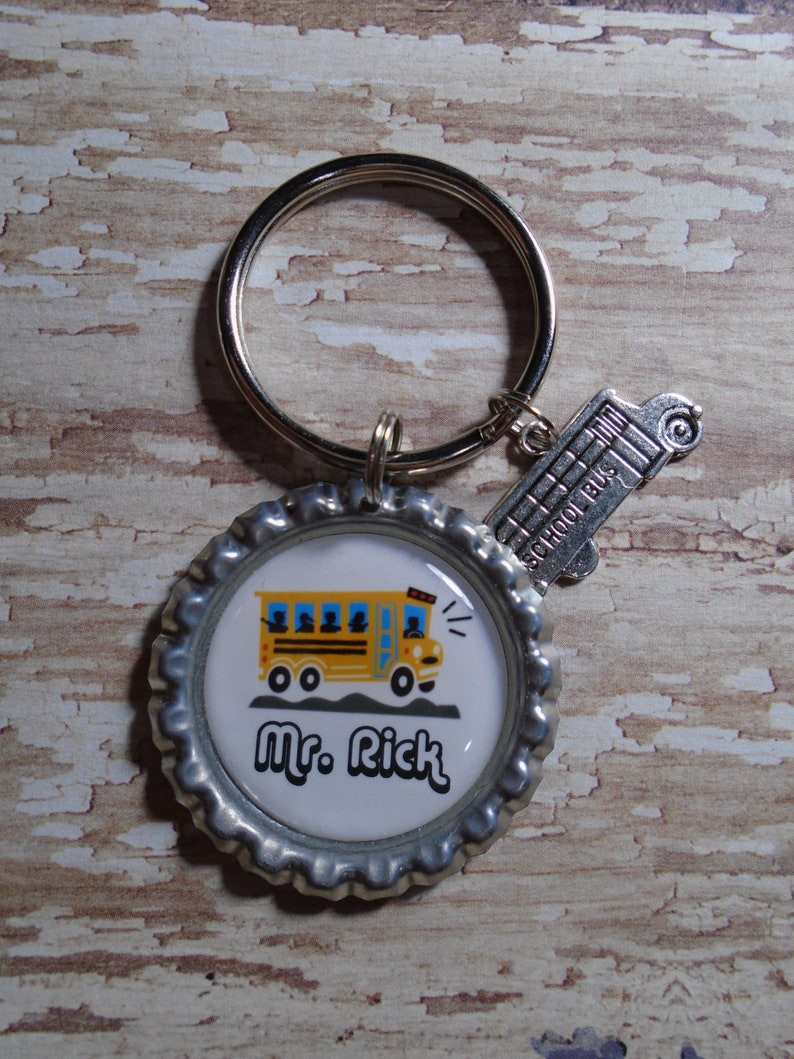 Personalized Bus Driver key chain with charm | Etsy