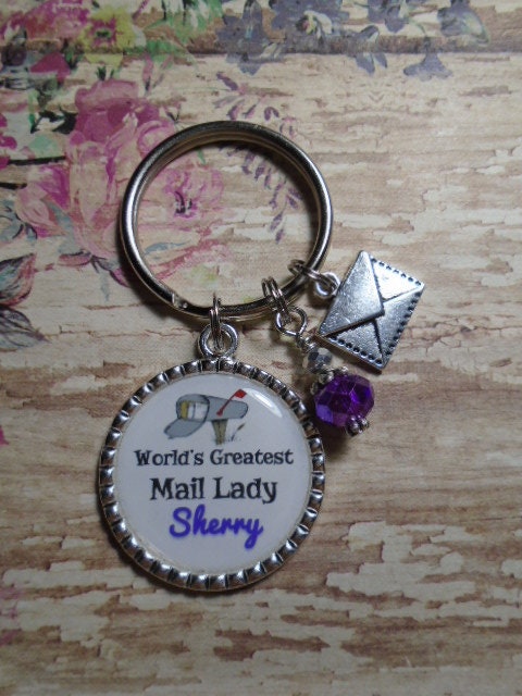 Personalized World's Greatest Mail Man/mail Lady Key Chain | Etsy