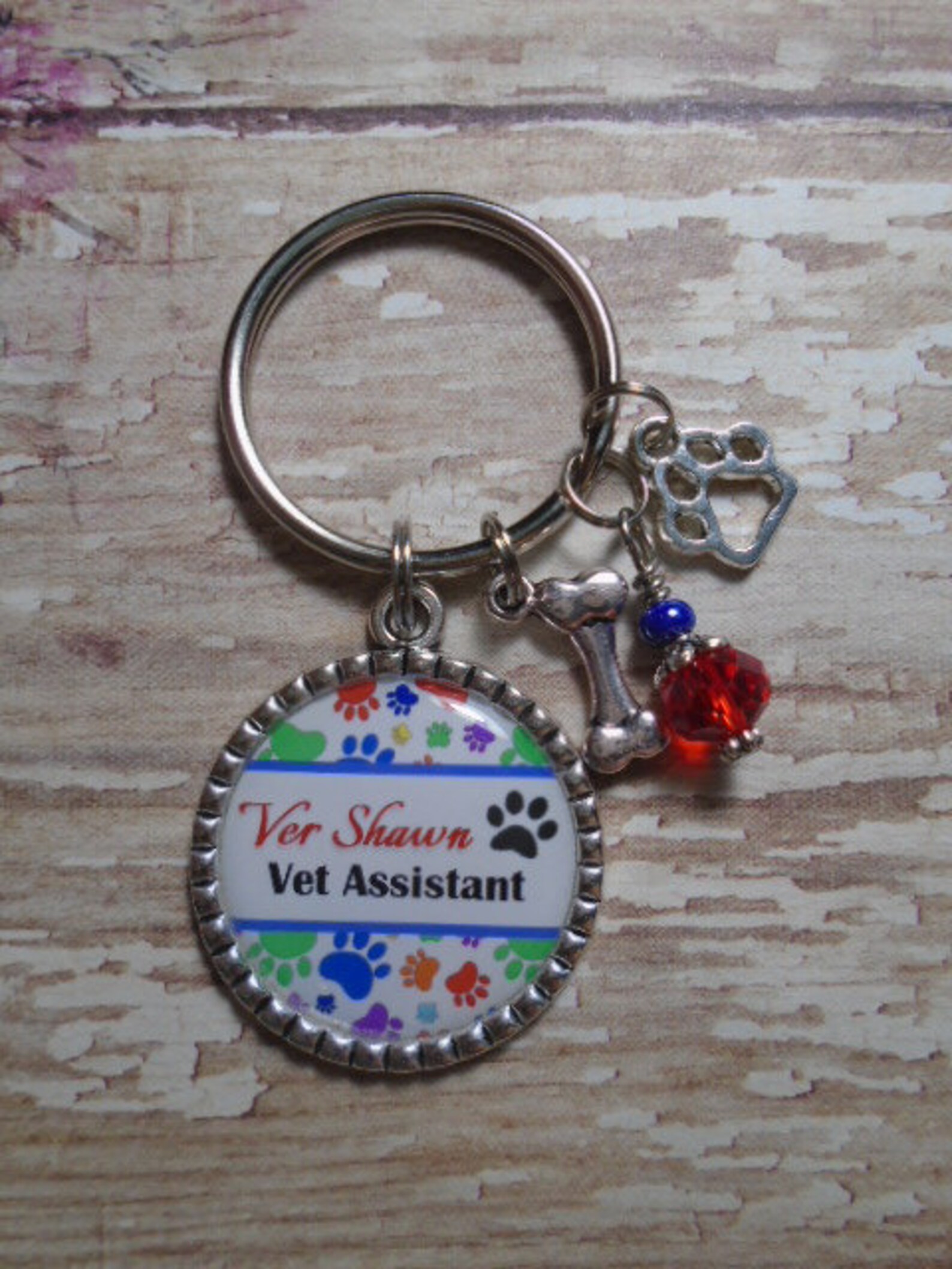 Personalized Vet Assistant/tech Key Chain With Charms | Etsy