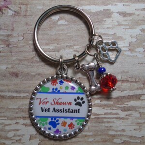 Personalized Vet Assistant/tech Key Chain With Charms - Etsy