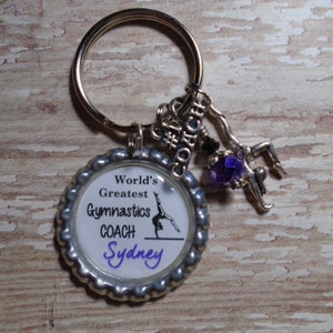 Personalized Gymnastics Coach Key Chain With Charms - Etsy