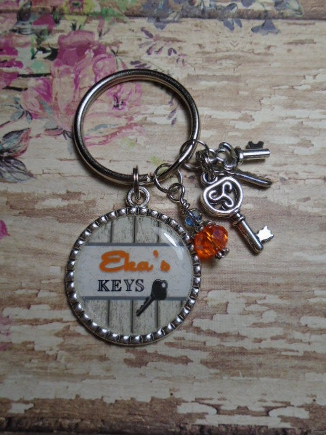 Personalized KEYS Key Chain With Charms | Etsy