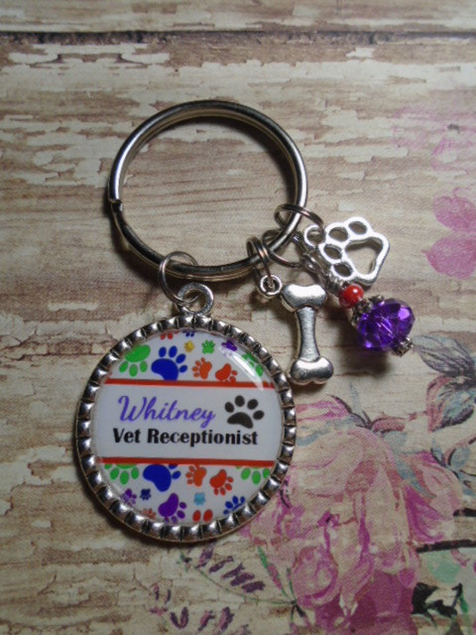 Personalized Vet Assistant/tech Key Chain With Charms - Etsy