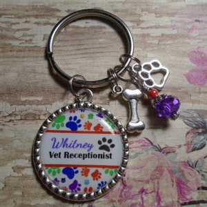 Personalized Vet Assistant/tech Key Chain With Charms - Etsy