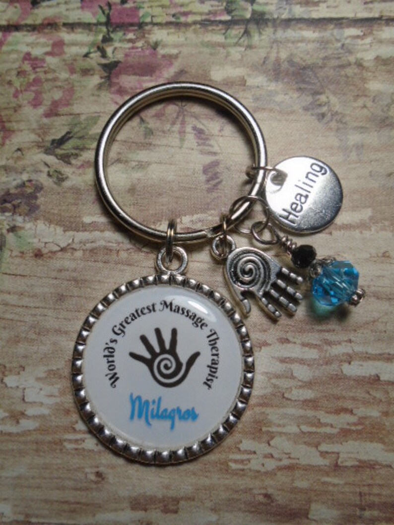 Personalized World's Greatest Massage Therapist Key Chain With Charms ...