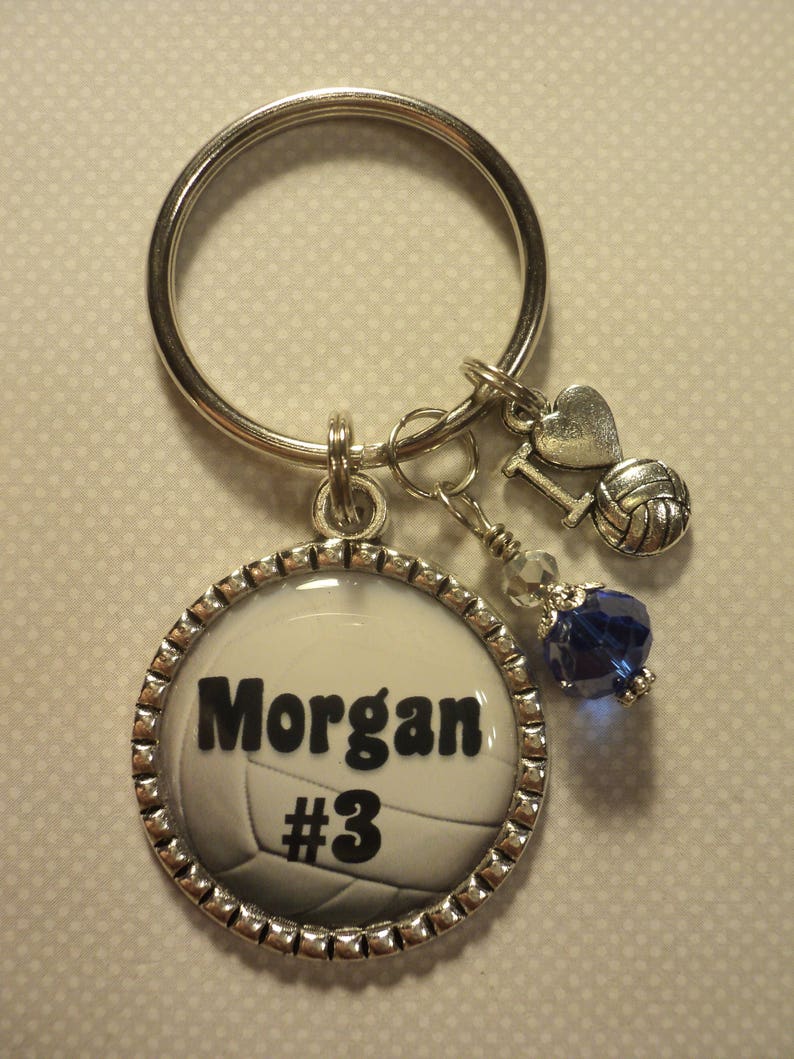 Personalized Volleyball Key Chain With Charms - Etsy