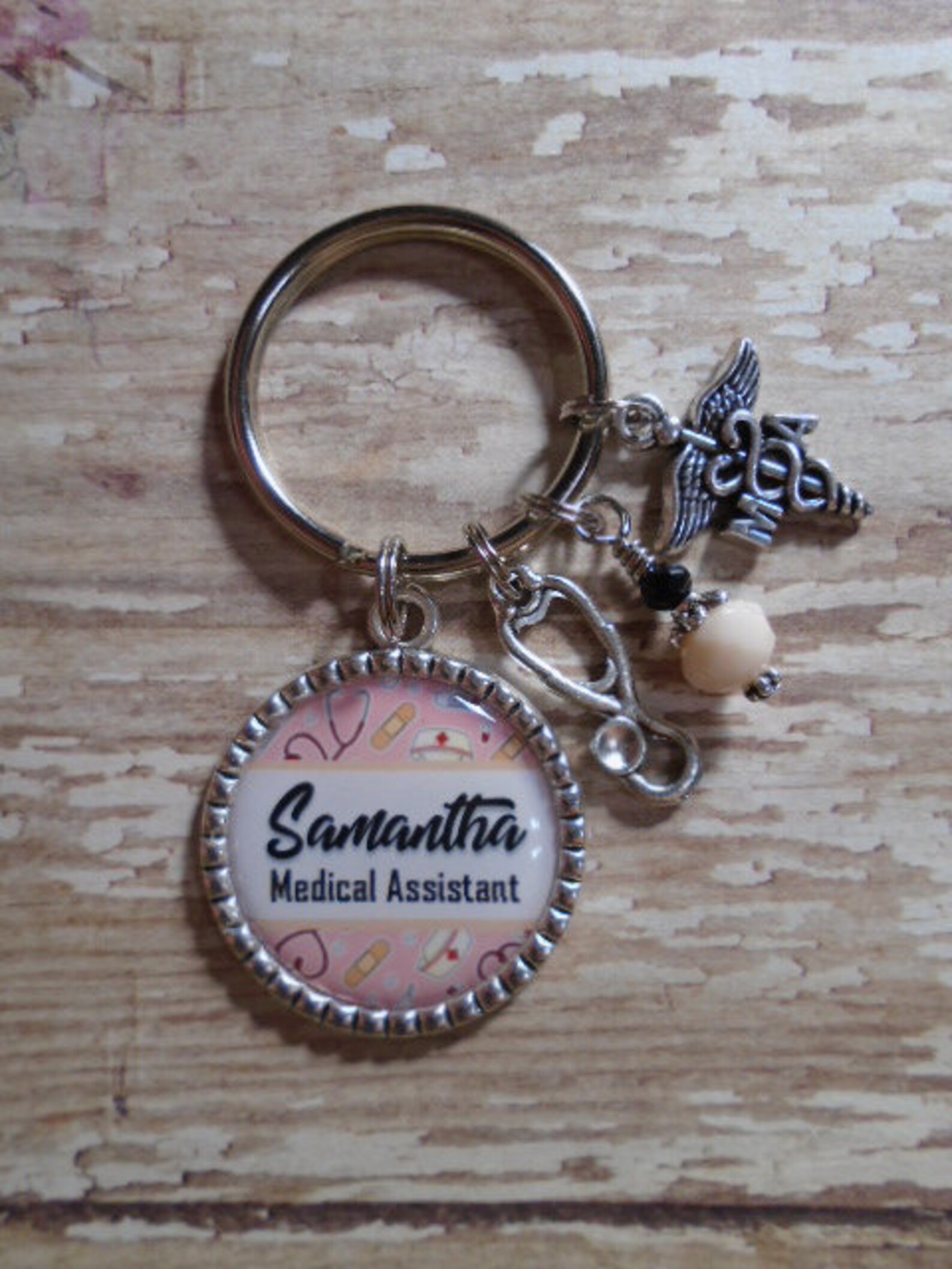 Personalized Nurse Medical Assistant Key Chain With Charms - Etsy