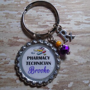 Personalized Pharmacy Technician Key Chain With Charms - Etsy