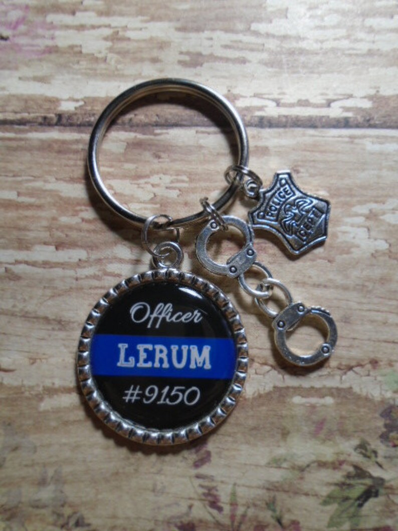 Personalized Police Officer Keychain With Charms - Etsy