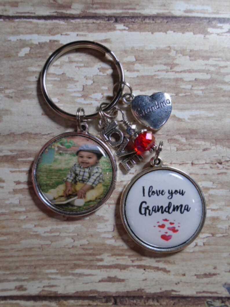 Personalized Family Photo Double-sided Key Chain With Charms for Mom ...