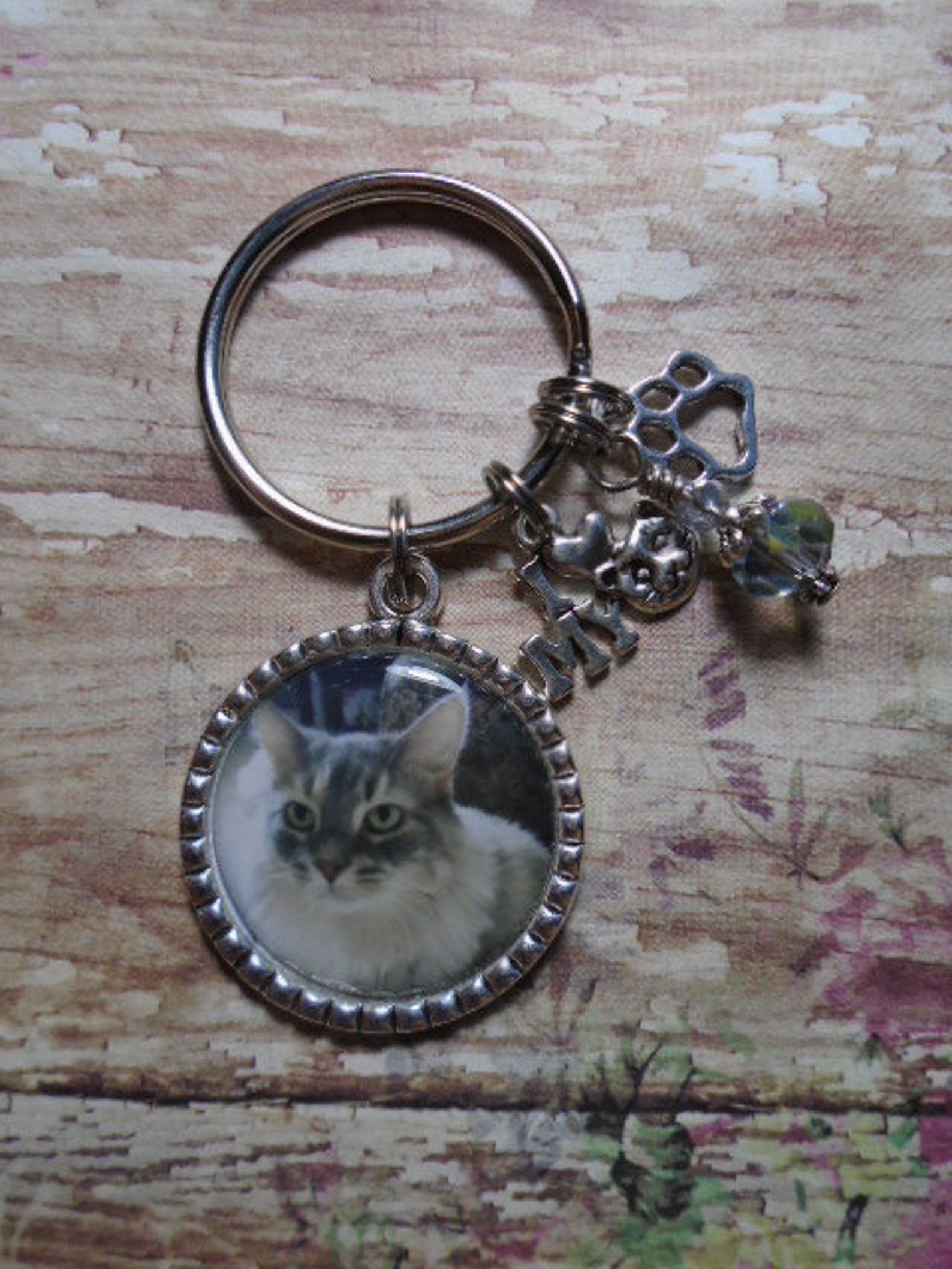 Photo Pet Dog/cat Key Chain With Charms - Etsy