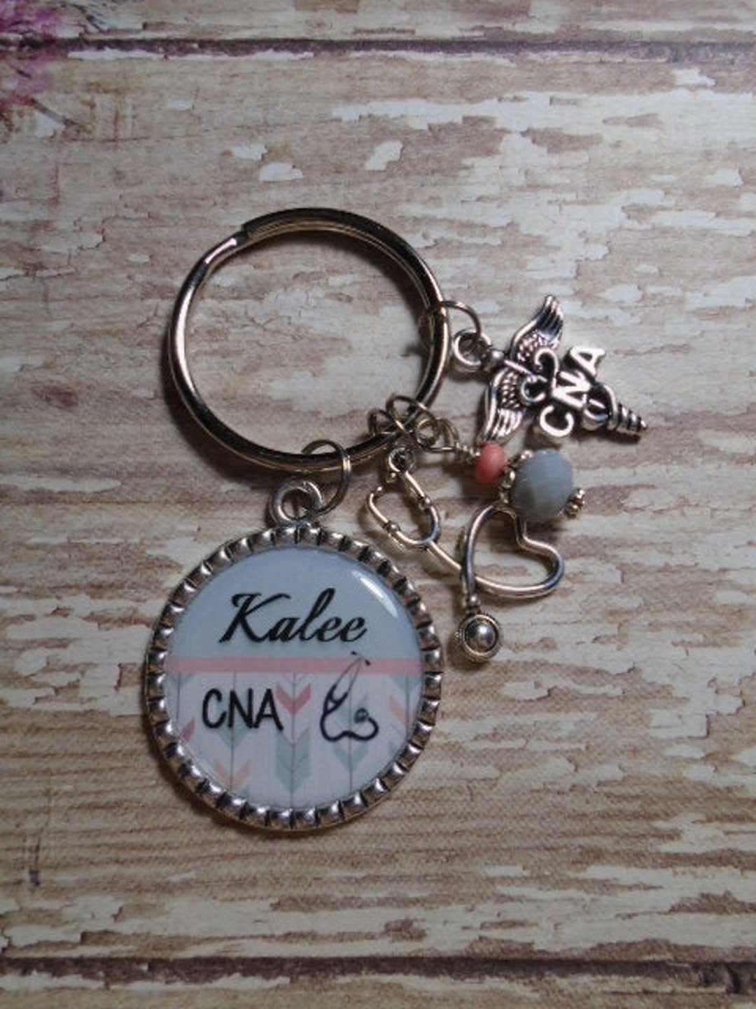 Personalized Nurse CNA RN LPN Key Chain With Charms - Etsy