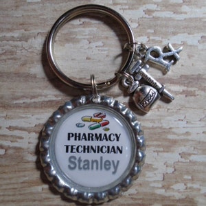 Personalized Pharmacy Technician Key Chain With Charms - Etsy