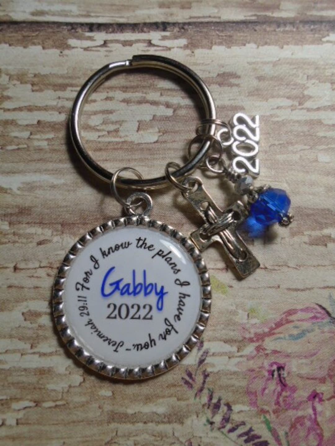Personalized Religious Graduation Class of 2025 Key Chain With Charms ...