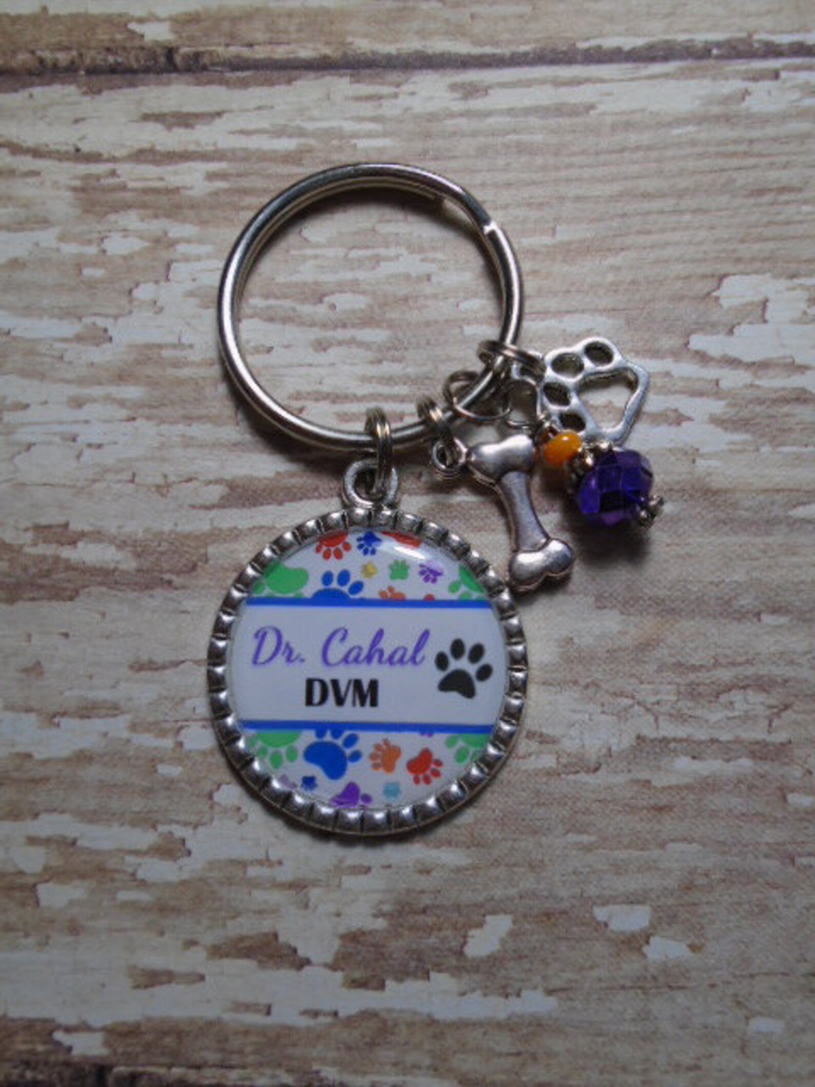 Personalized Vet Assistant/tech Key Chain With Charms | Etsy