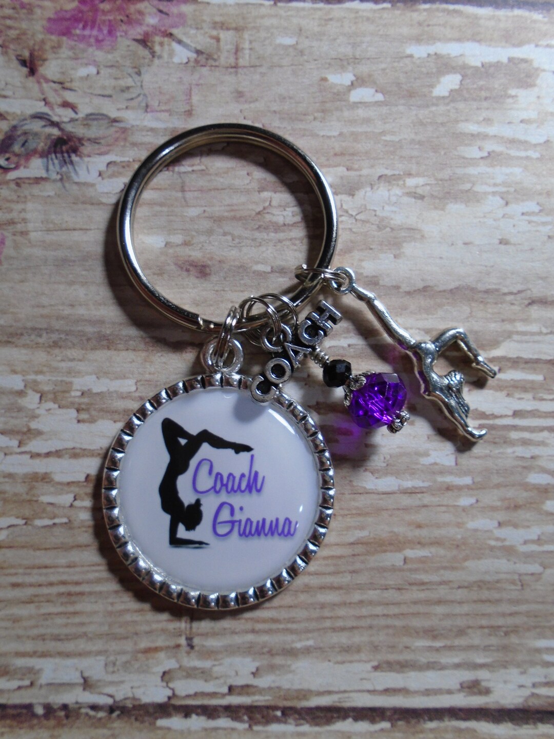 Personalized Gymnastics Coach/teacher Key Chain With Charms - Etsy