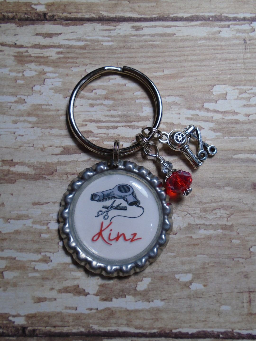 Personalized Hair Stylist Key Chain With Charms - Etsy