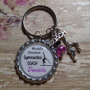 Personalized Gymnastics Coach Key Chain With Charms - Etsy