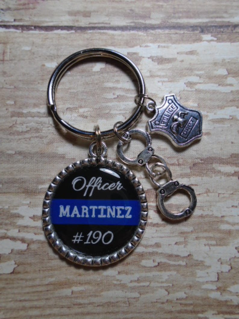 Personalized Police Officer Keychain With Charms | Etsy
