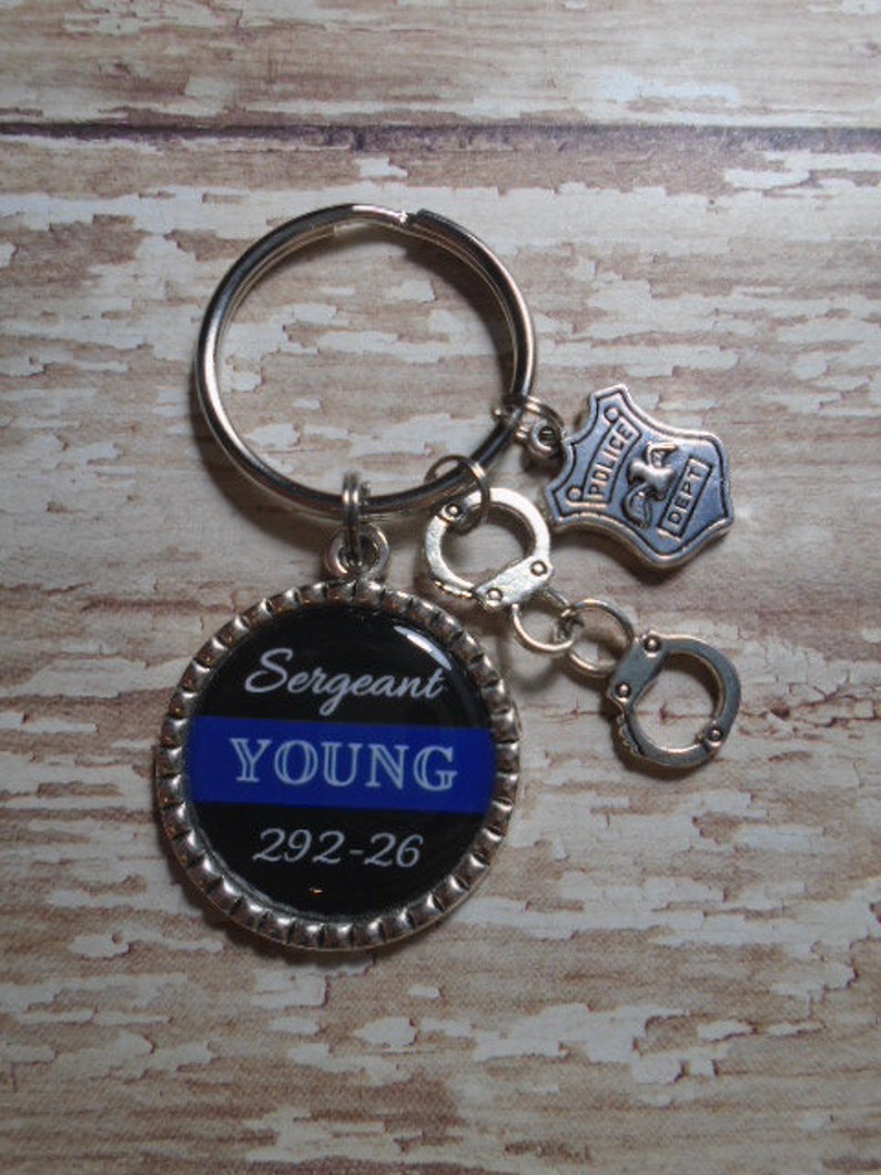 Personalized Police Officer keychain with charms | Etsy