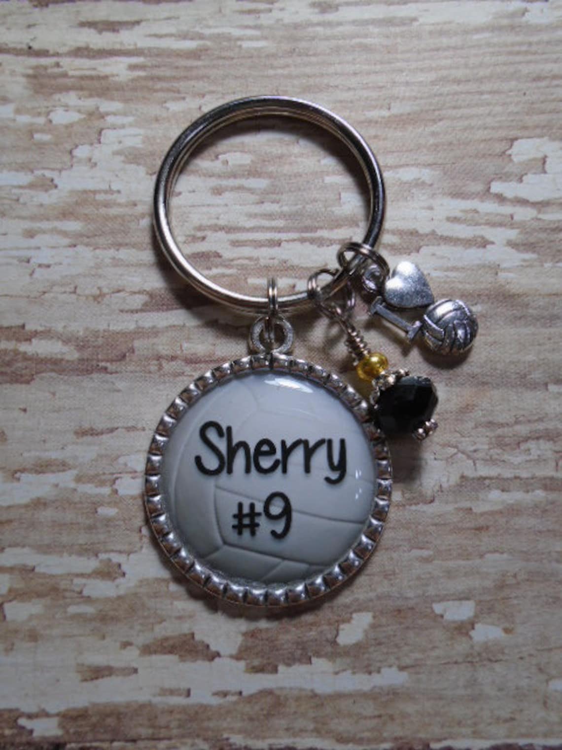 Personalized Volleyball Key Chain With Charms - Etsy