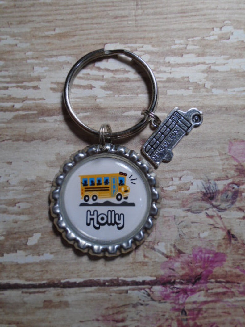 Personalized Bus Driver key chain with charm | Etsy