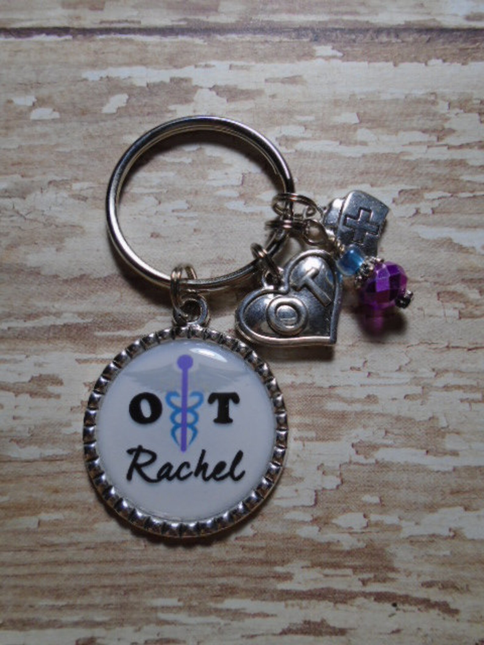 Personalized Therapist Key Chain With Charms PT OT RT (occupational ...
