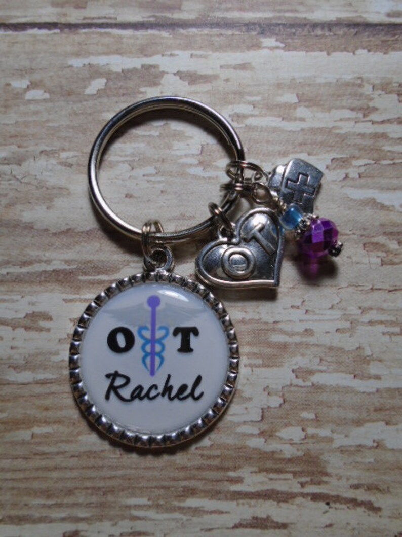 Personalized Therapist Key Chain With Charms PT OT RT (occupational ...