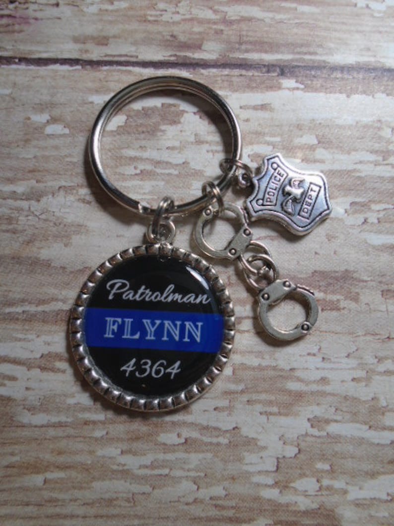 Personalized Police Officer keychain with charms | Etsy