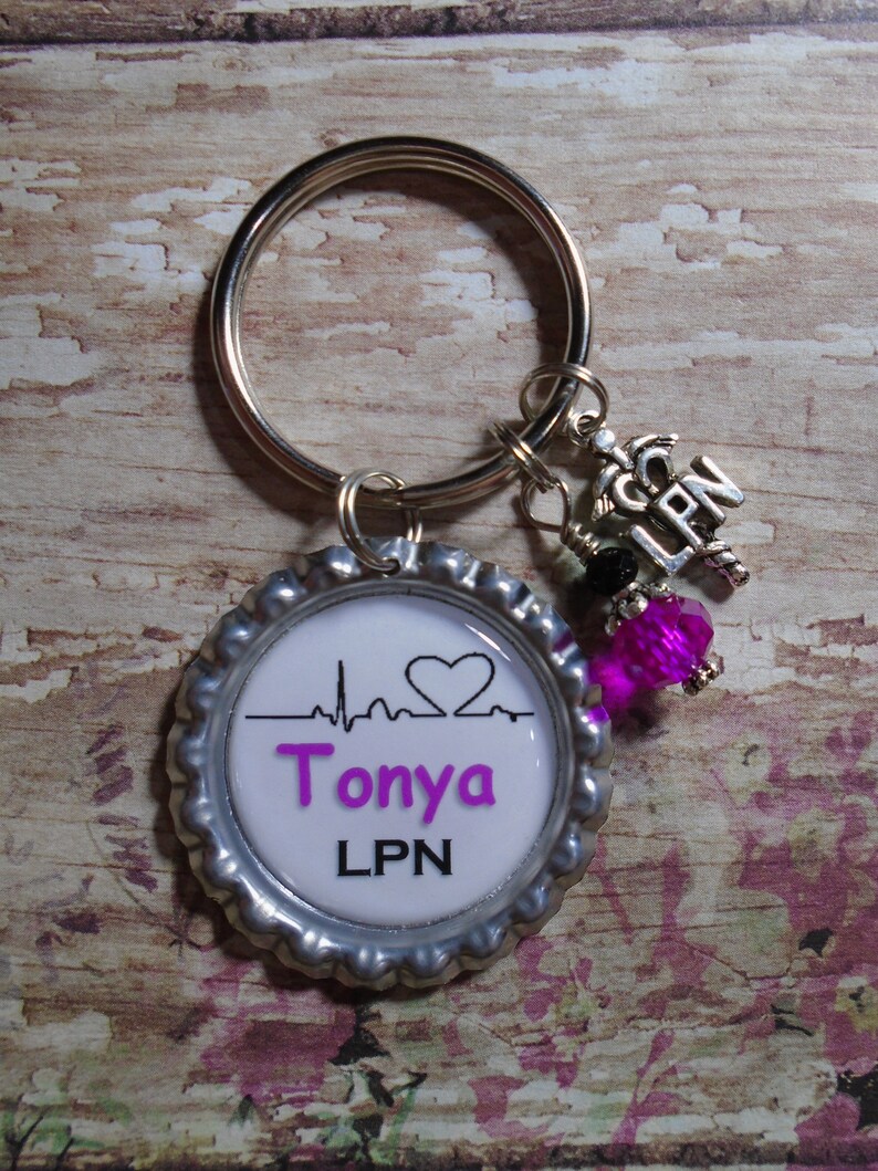Personalized Nurse key chain with charms | Etsy