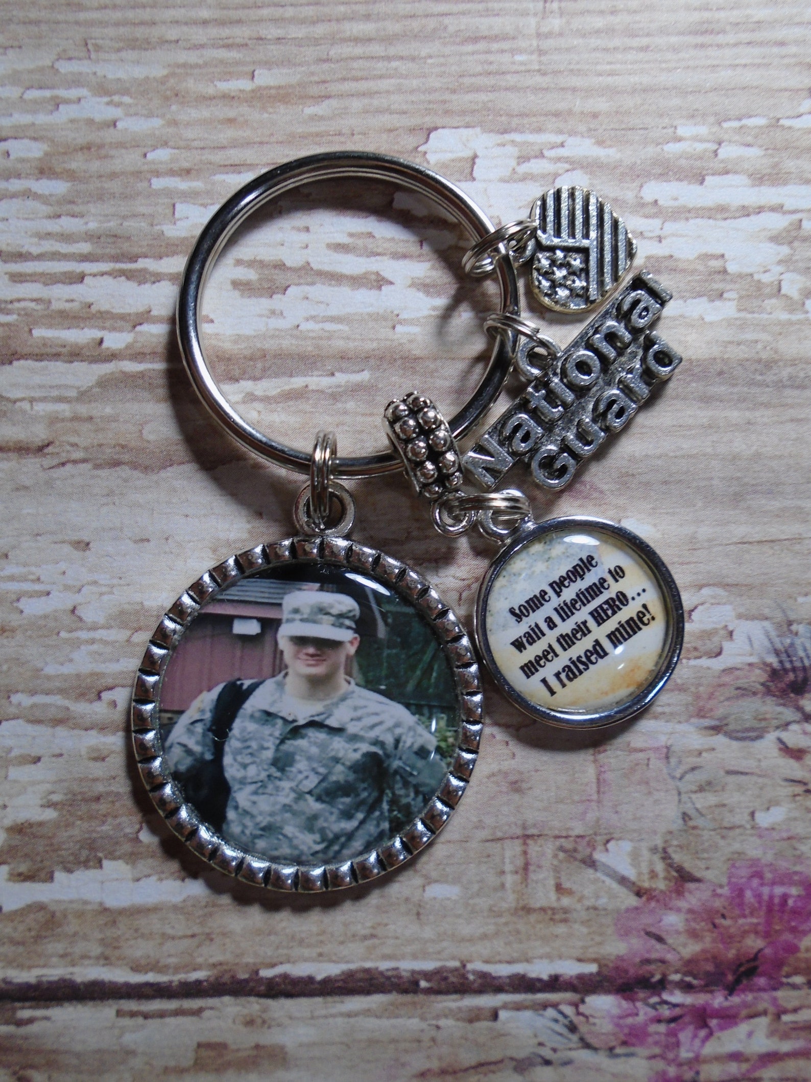 My Hero Double Military Mom Key Chain With Charms - Etsy