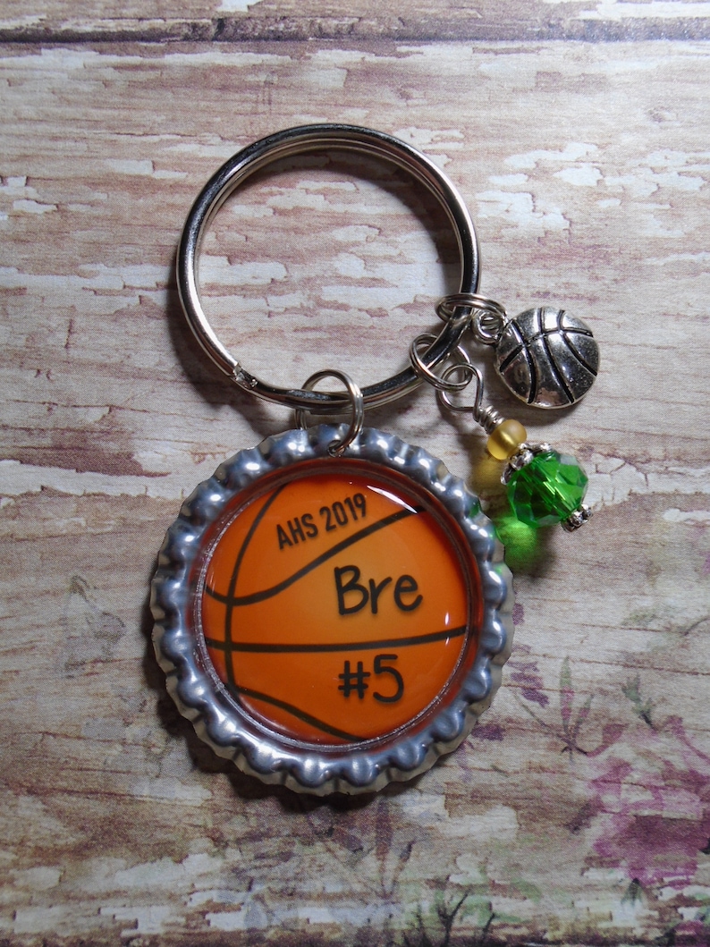 Personalized Basketball Key Chain With Charms - Etsy