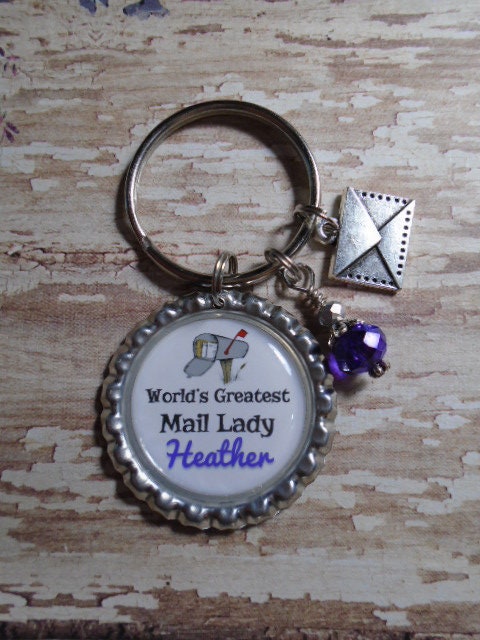 Personalized World's Greatest Mail Man/Mail Lady key chain | Etsy