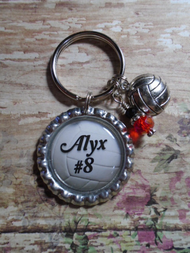 Personalized Volleyball Key Chain With Charms - Etsy